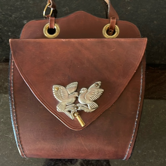 Vintage | Bags | Vintage Brown Leather Purse With Silver Bird Buckle ...